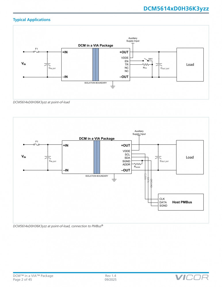 VICOR DCM5614 product document page 2