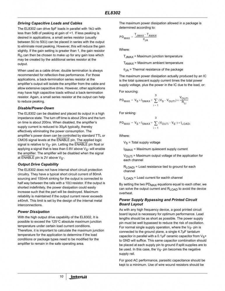 EL8302 datasheet page 10