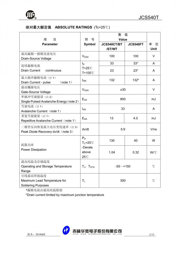 JCS540CT datasheet page 2