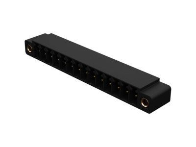 3.50mm Pitch Eurostyle Right-Angle PCB Header, with Threaded Retention Inserts, Gold (Au) Plated, Black, 14 Circuits for sale