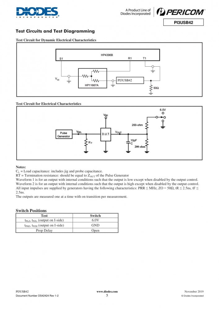 PI3USB42ZMEX datasheet page 5