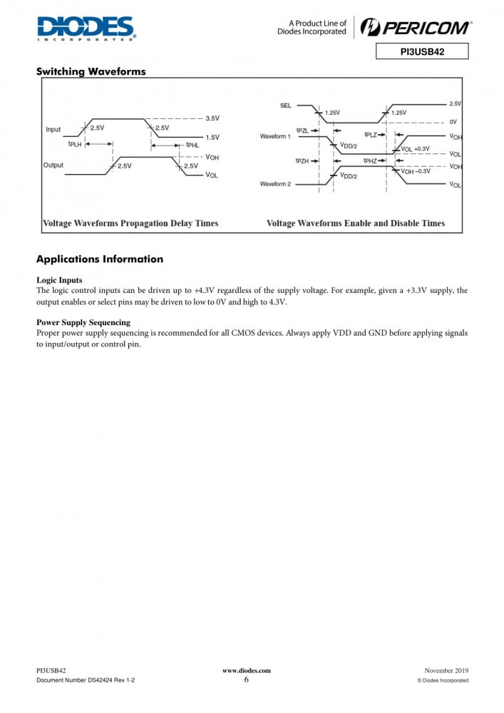 PI3USB42ZMEX datasheet page 6