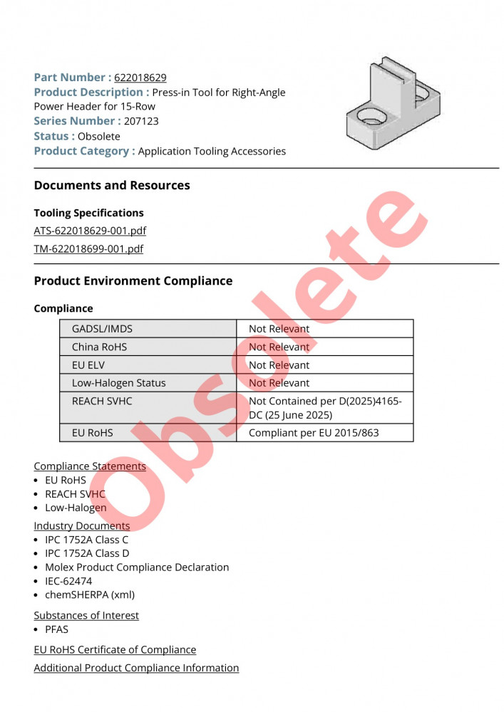 Tooling document preview, page 1