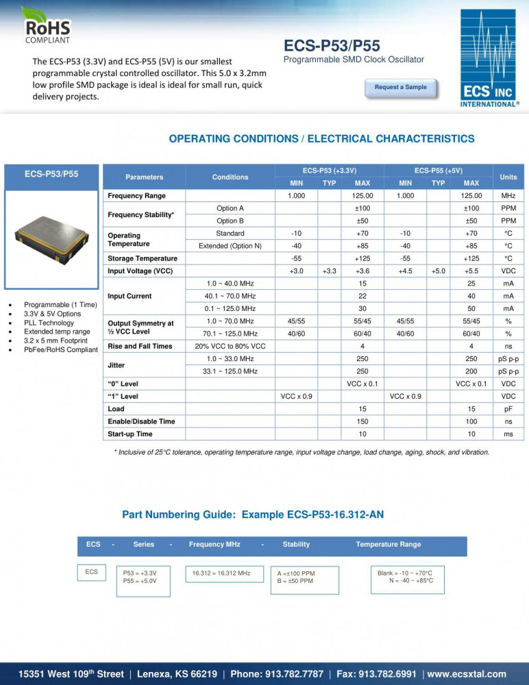 ECS-P55-B datasheet page 1