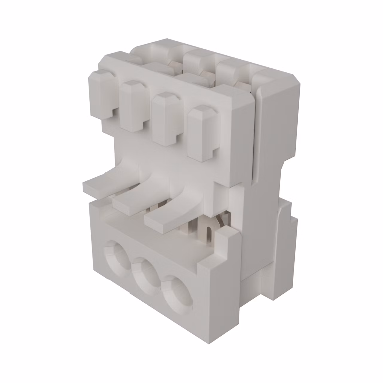 Appli-Mate RAST 2.5 IDT Housing, 2.50mm Pitch, Female, 3 Circuits, Beaded Terminal, All Position Keys, Slotted Endwalls, Blue Color Stripe for sale