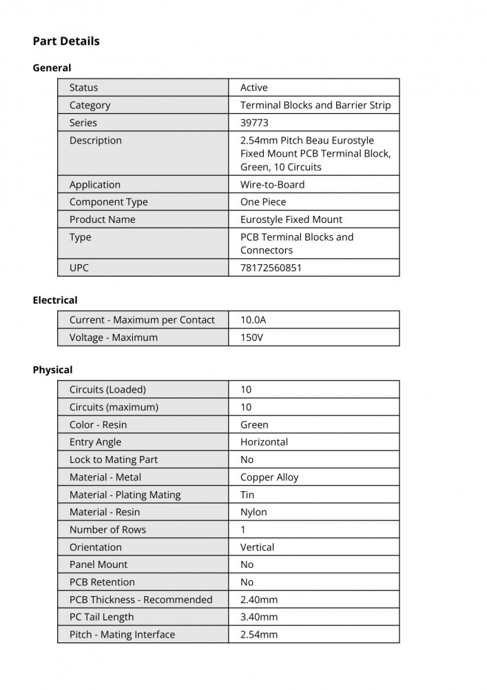 Technical document image 2 for MOLEX 397730010