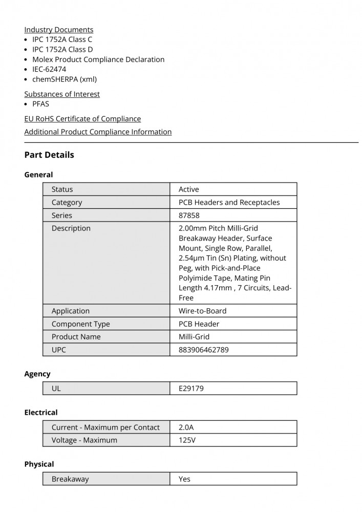 Product document image 2 for MOLEX 878580760