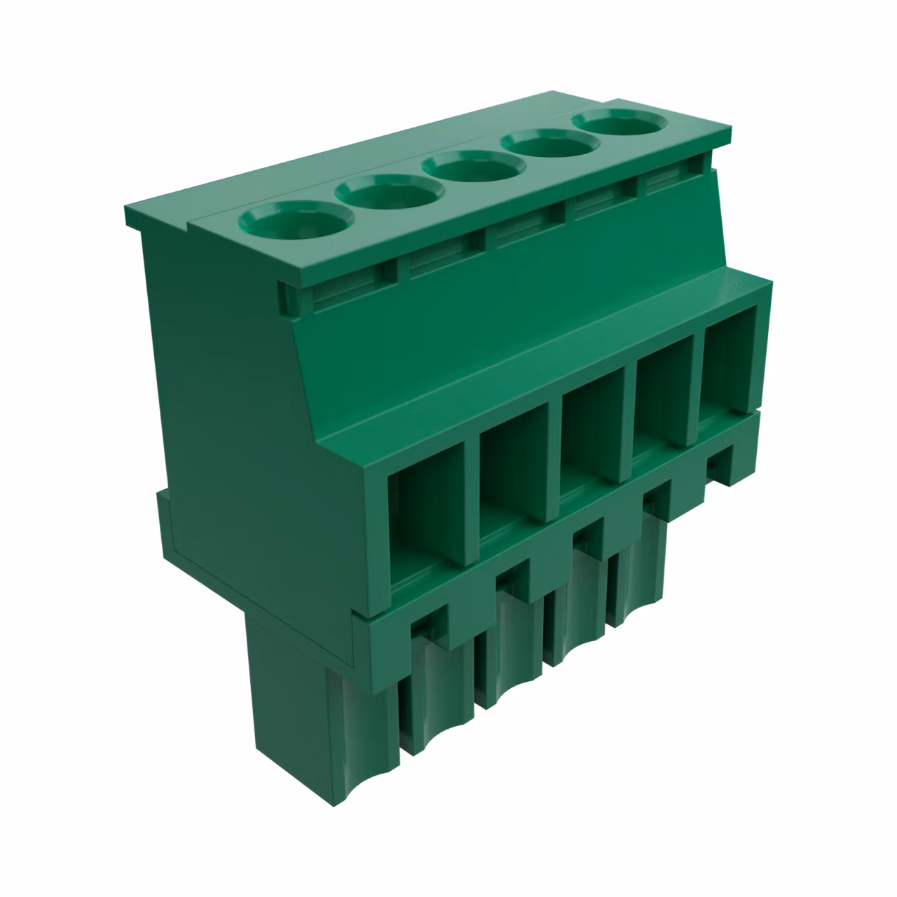 3.50mm Pitch Eurostyle Vertical Plug, with Standard Imprinting, Rear Wire Entry, Green Housing, 5 Circuits for sale