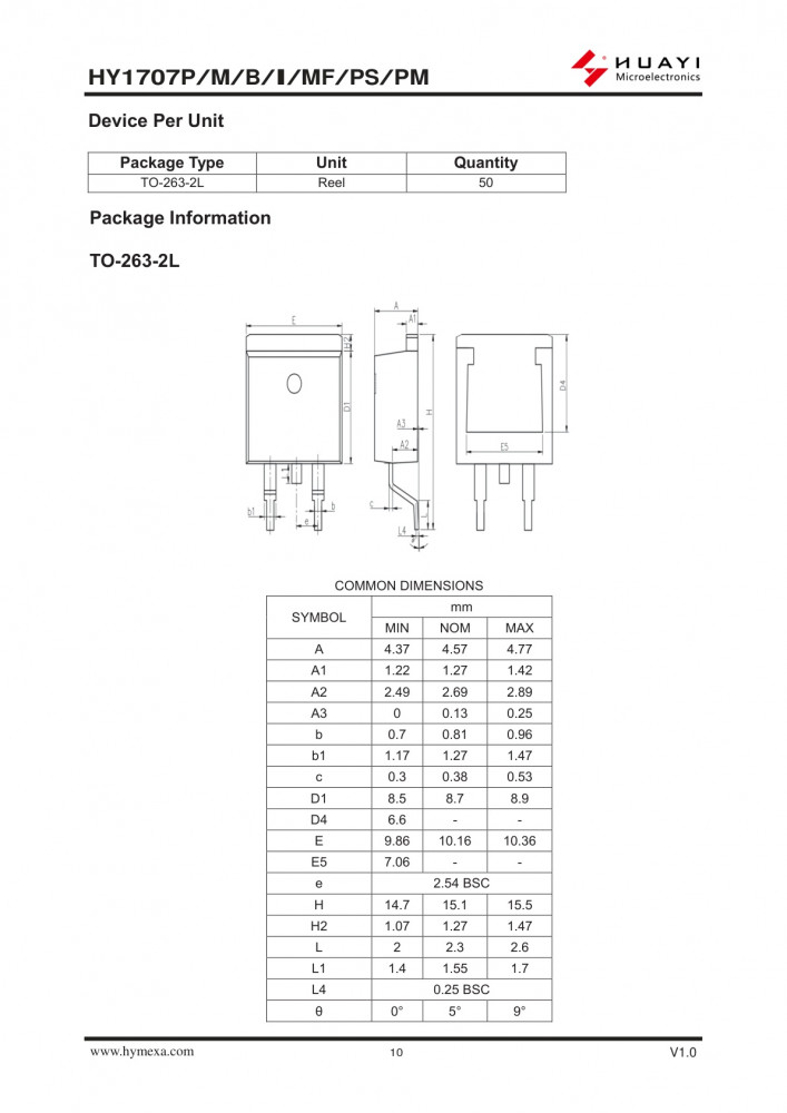 HY1707P datasheet page 10