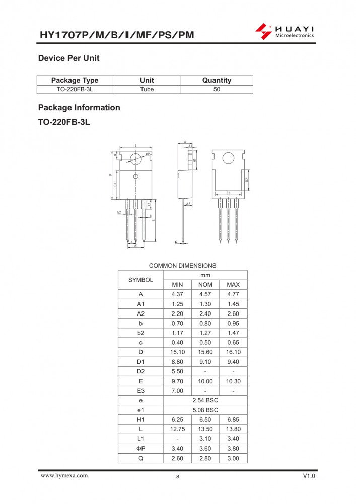 HY1707P datasheet page 8