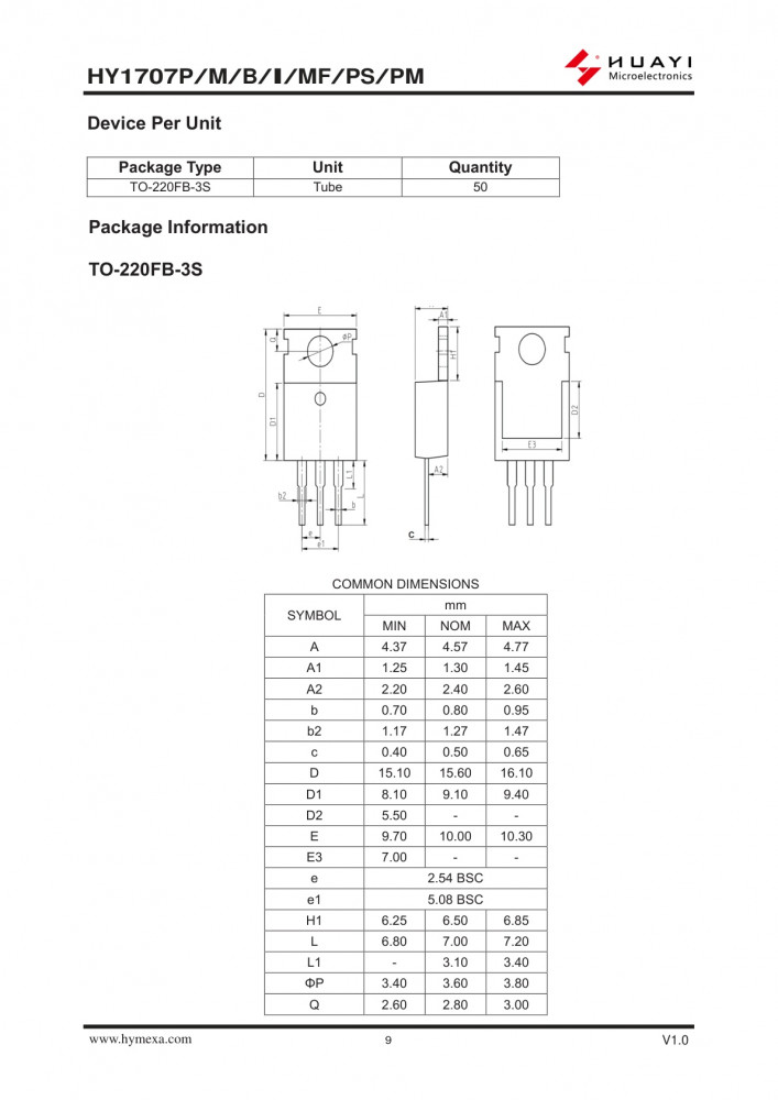 HY1707P datasheet page 9