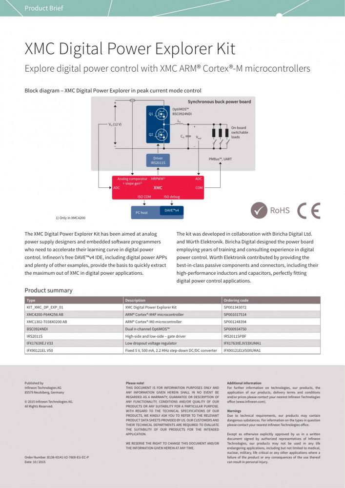 XMC Digital Power Explorer Kit product brief page 2