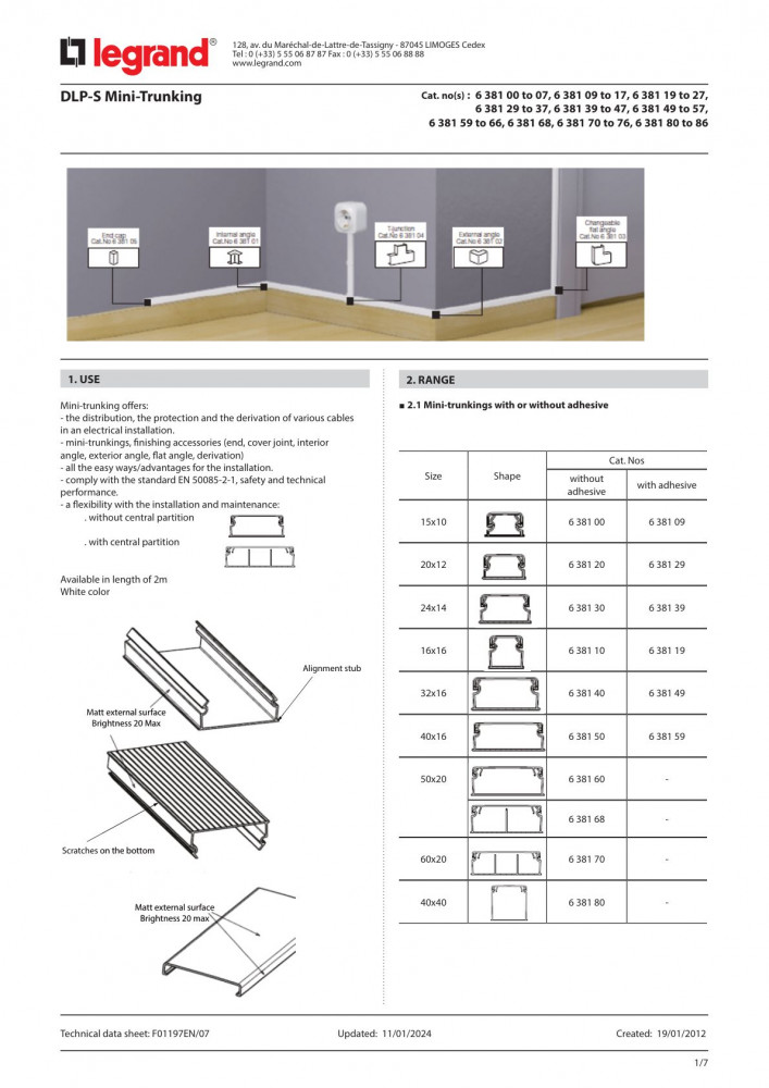 Legrand DLP-S mini-trunking document page 1