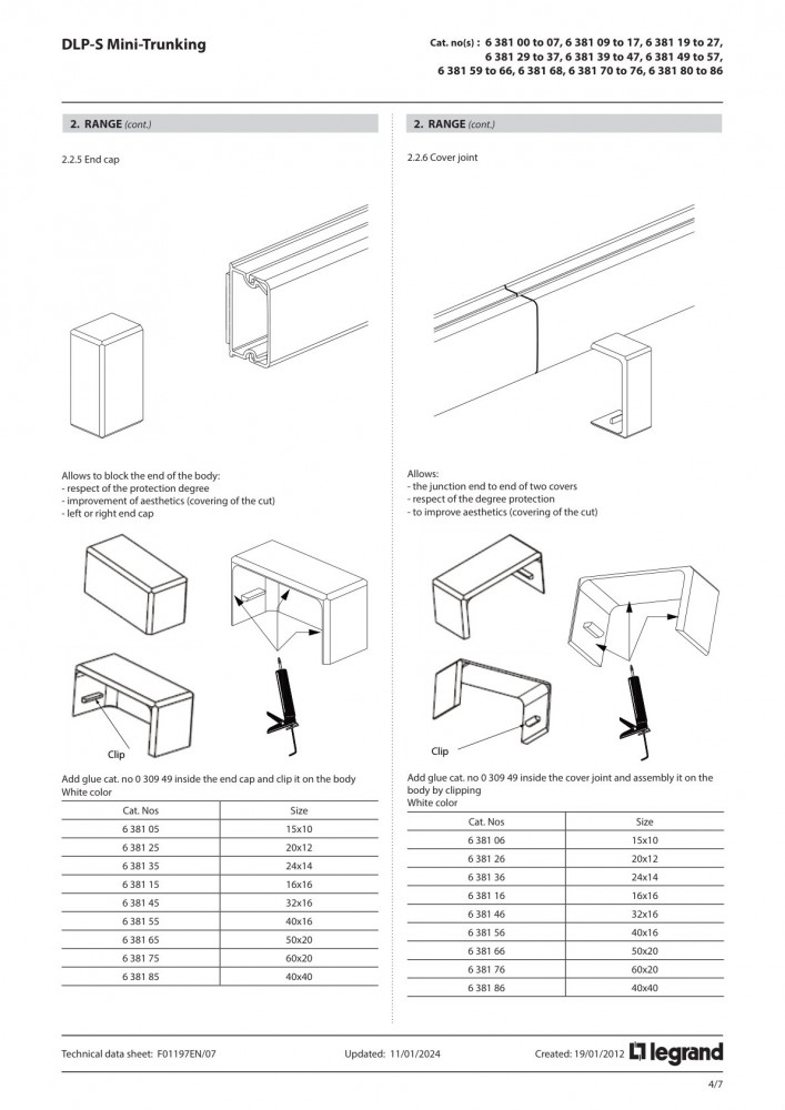 Legrand DLP-S mini-trunking document page 4