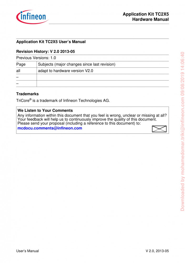 Application Kit TC2X5 Hardware Manual page 4