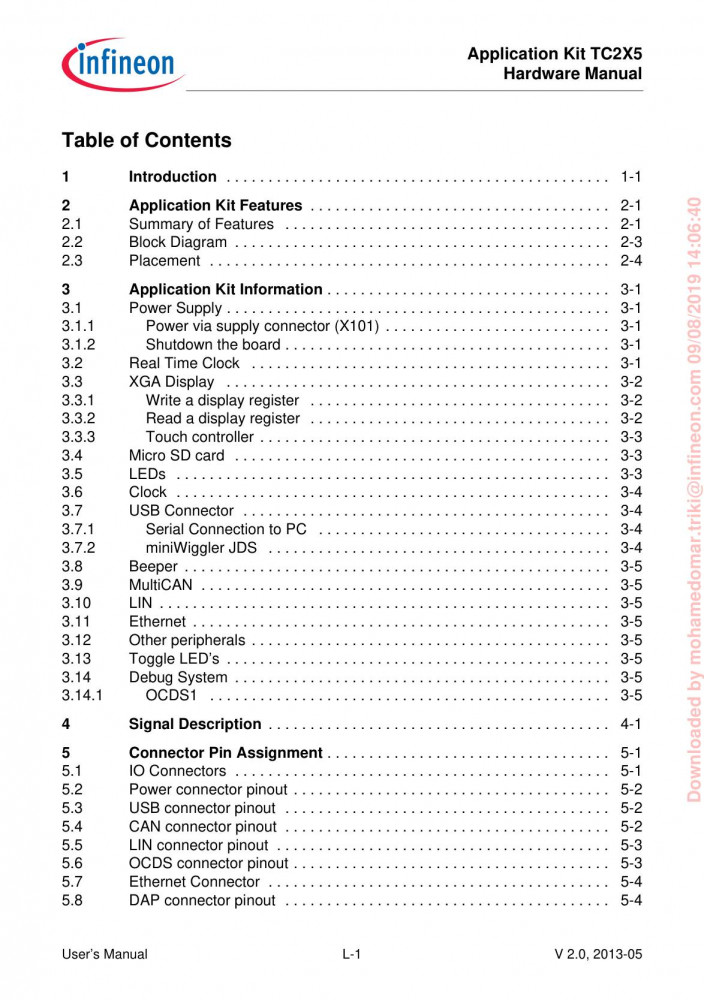 Application Kit TC2X5 Hardware Manual page 5