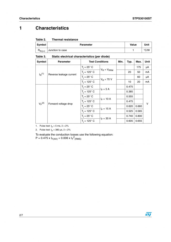 STPS30100ST document page 2