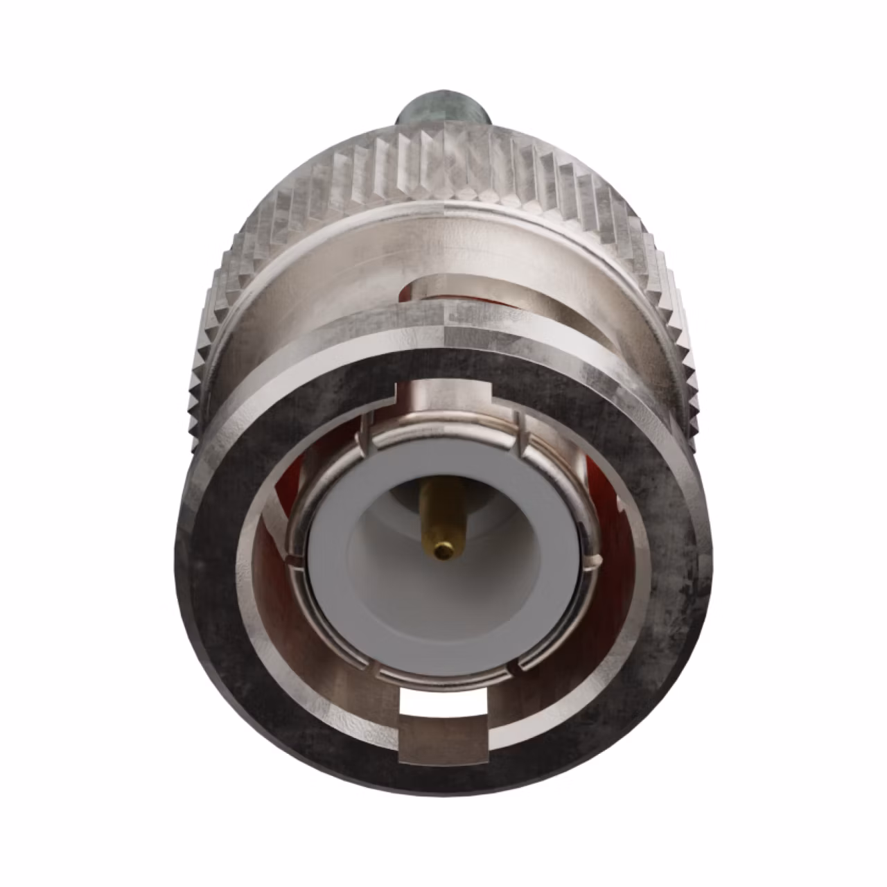 BNC Plug, Straight, Crimp, RG-174, RG-188 and RG-316 Cable, Brass Body, Nickel (Ni) Plated, Bag, 50 Ohms for sale