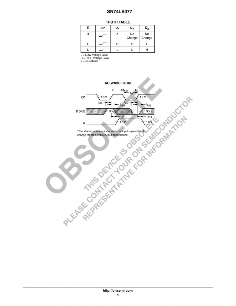 SN74LS377N technical document page 4