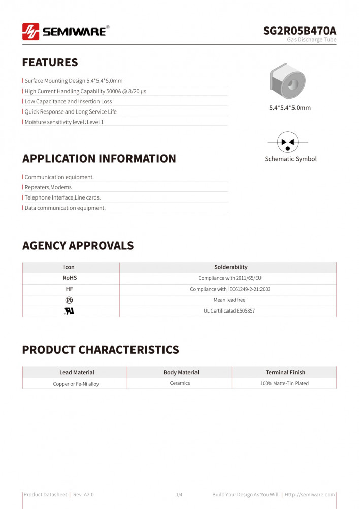 SG2R05B470A datasheet page 1