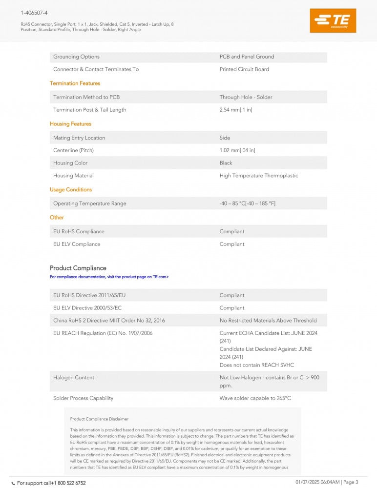 TE Connectivity 1-406507-4 document page 3