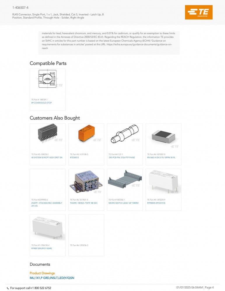 TE Connectivity 1-406507-4 document page 4