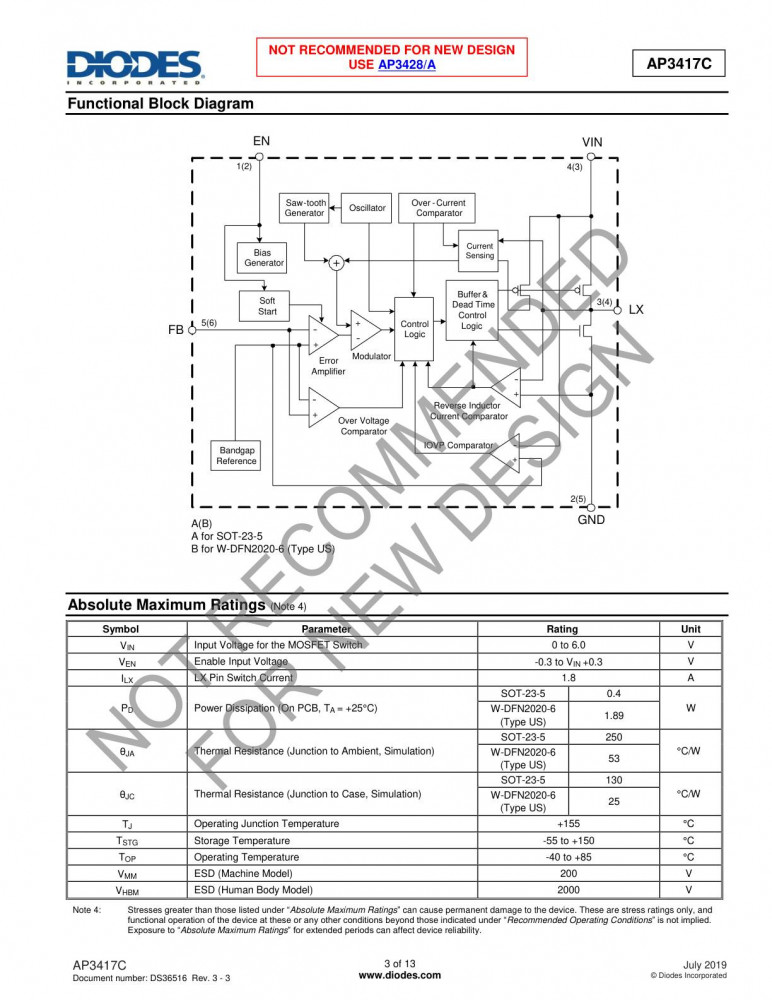 AP3417CKTR-G1 datasheet page 3
