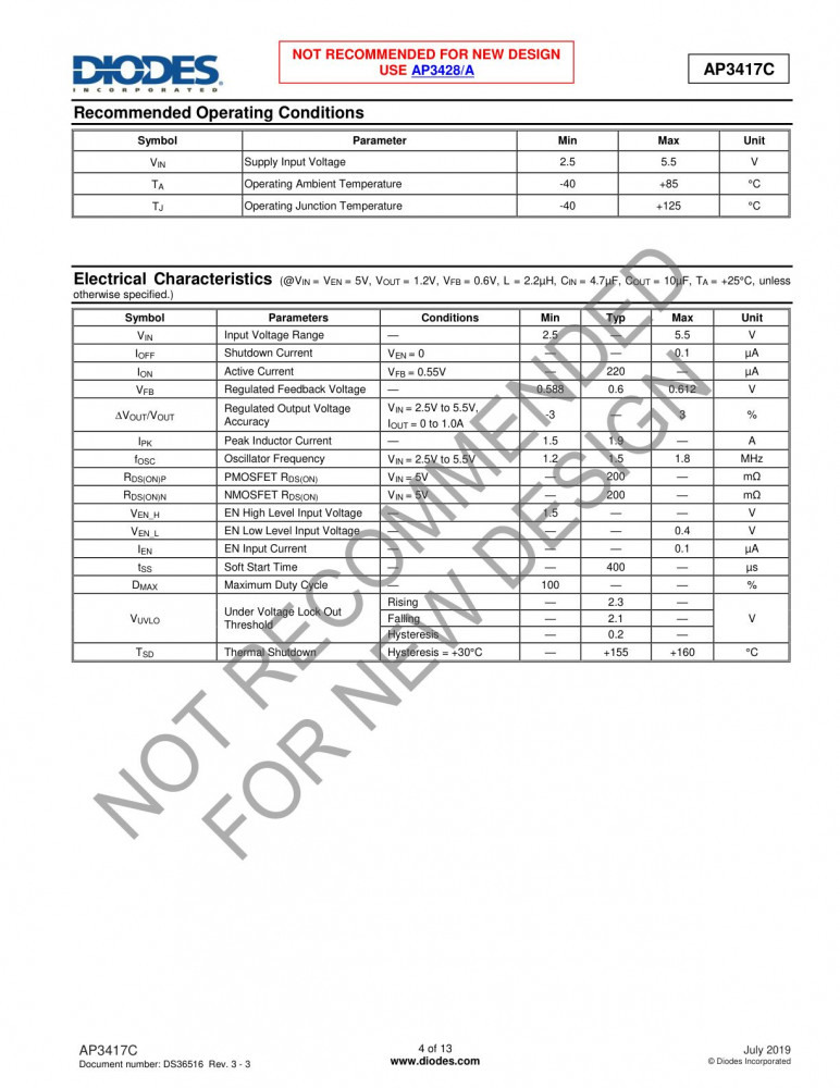 AP3417CKTR-G1 datasheet page 4