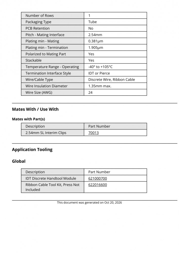 MOLEX SL product specification page 3