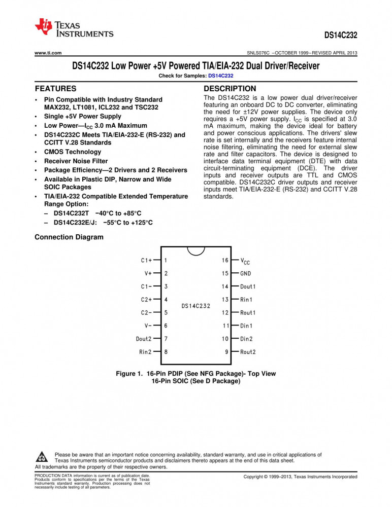 DS14C232J/B datasheet page 2
