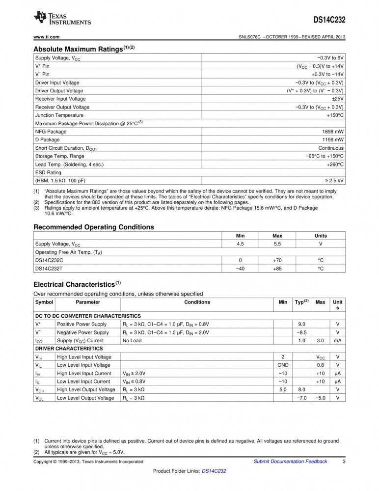 DS14C232J/B datasheet page 4