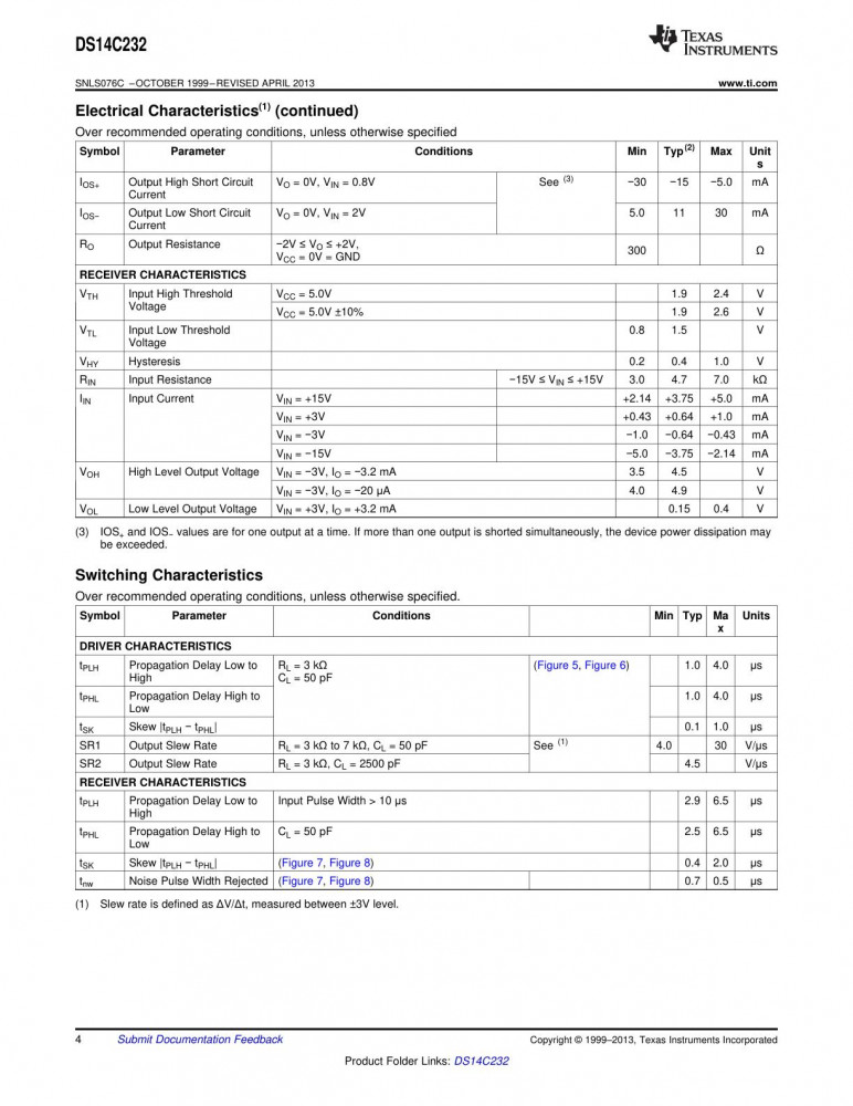 DS14C232J/B datasheet page 5