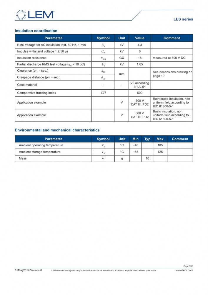 LES 15-NP datasheet page 3