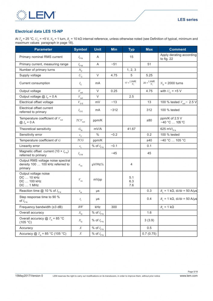 LES 15-NP datasheet page 5
