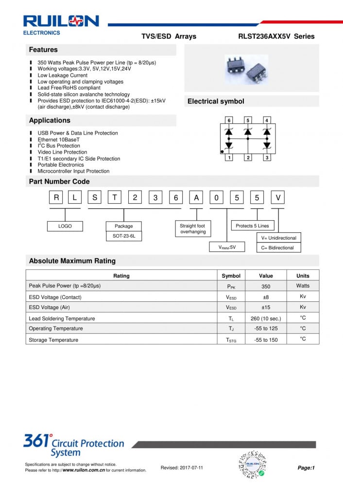 RLST236A054V datasheet page 1