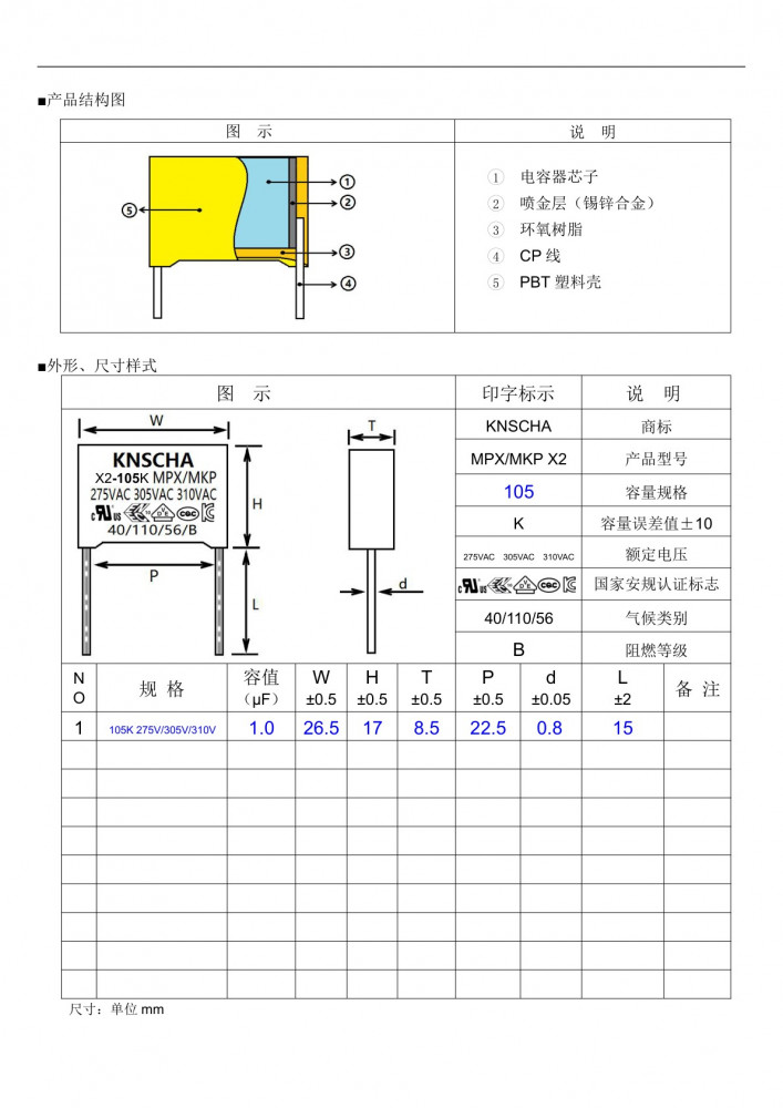 KNSCHA MPX105K31E3KN15800 specification page 2