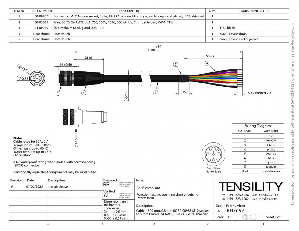 Tensility International 10-06199 product drawing
