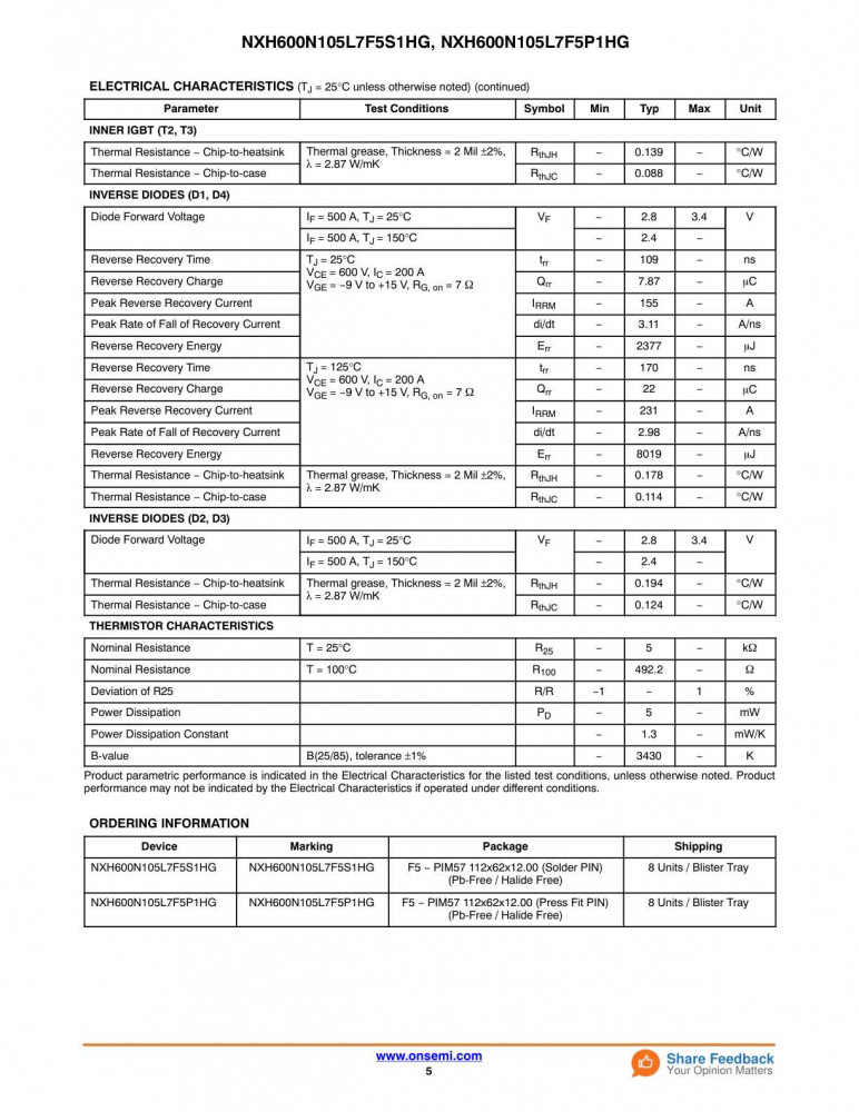NXH600N105L7F5S1HG datasheet page 5