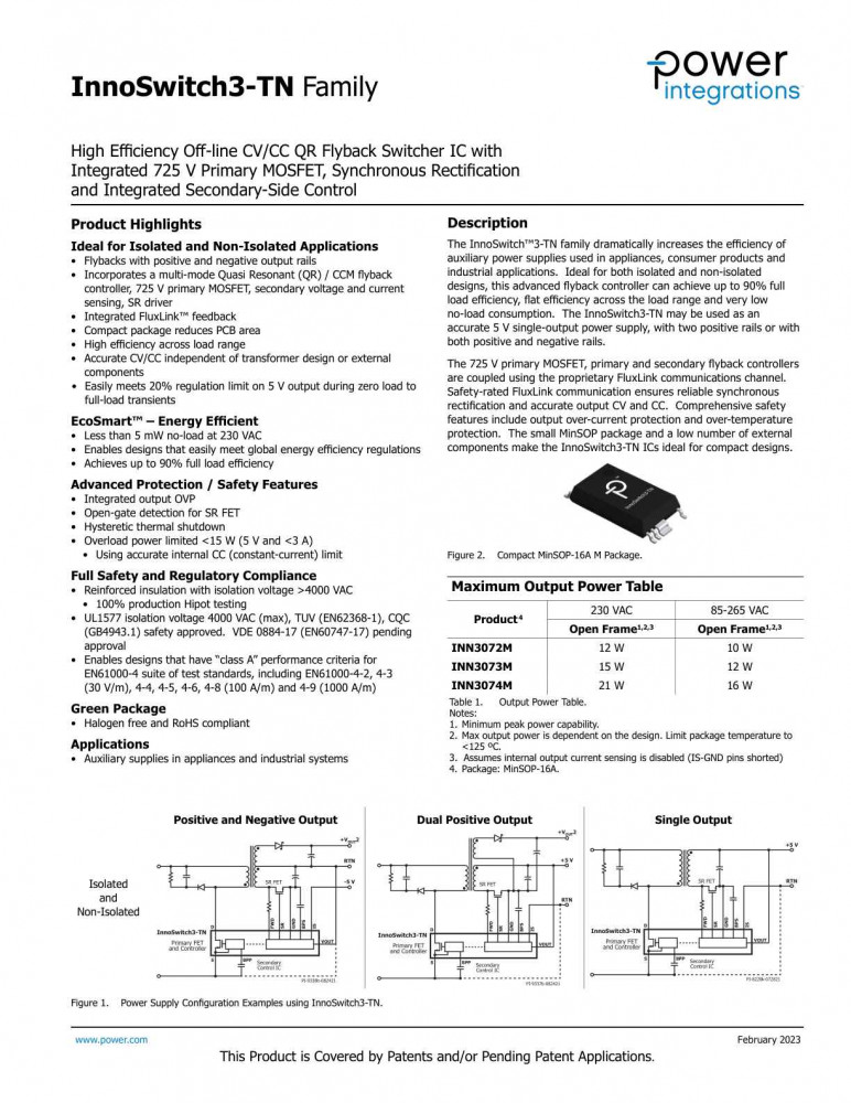 INN3074M-H606-TL technical document page 1