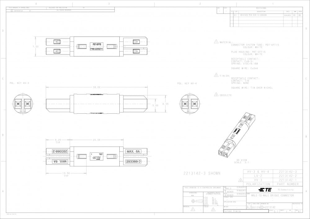 TE Connectivity 2213142-2 technical drawing preview