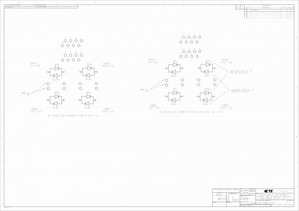 TE Connectivity 6116317 LED schematic page
