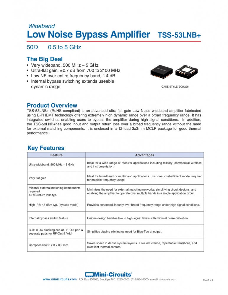 TSS-53LNB+ datasheet page 1