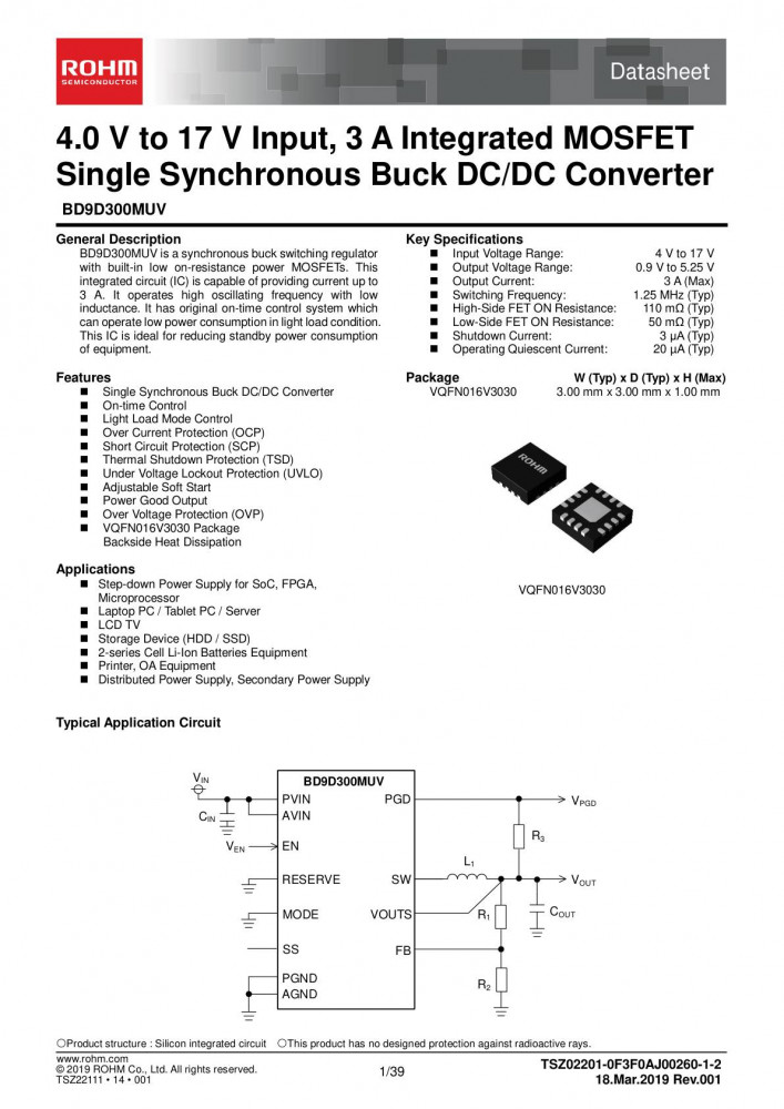 BD9D300MUV-E2 document page 1