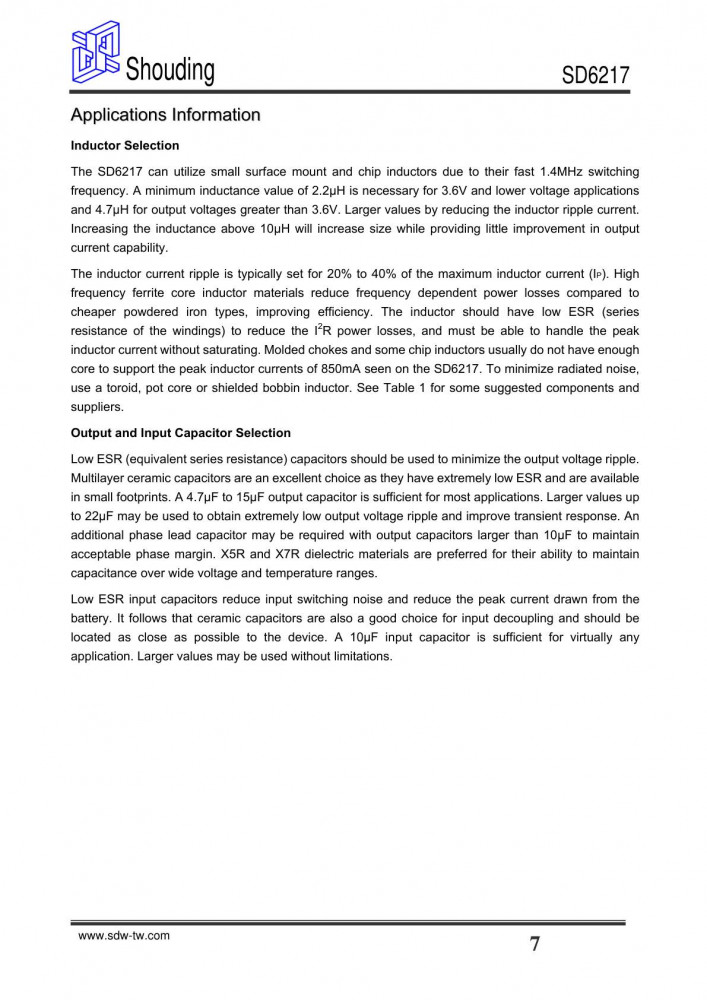 SD6217C datasheet page 7