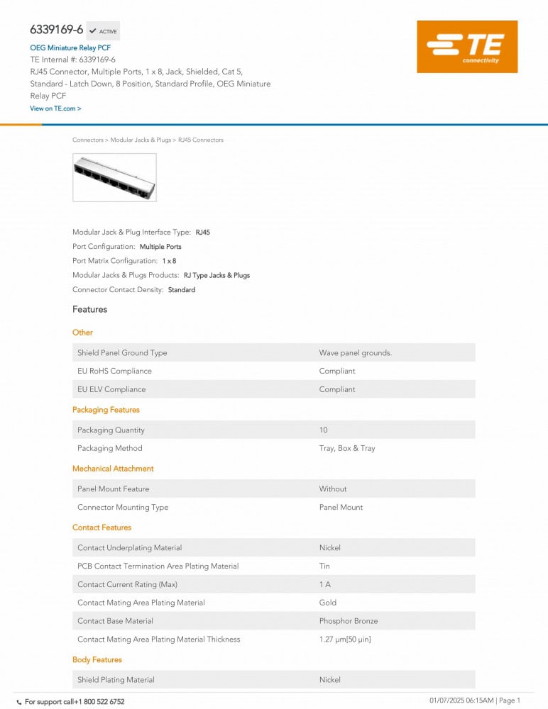 6339169-6 technical document page 1