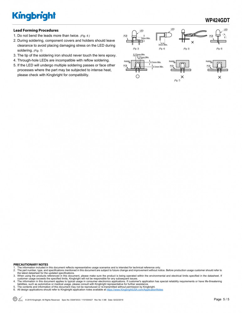WP424GDT datasheet page 5
