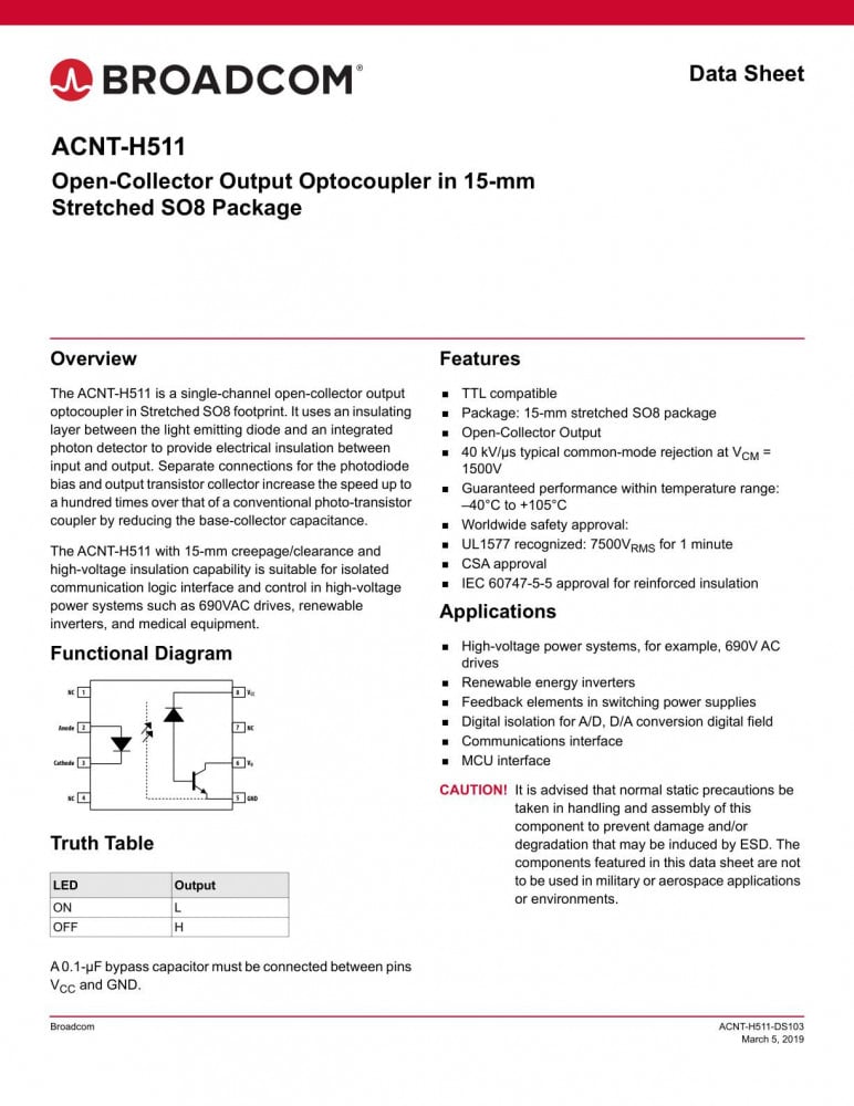 ACNT-H511 datasheet page 1