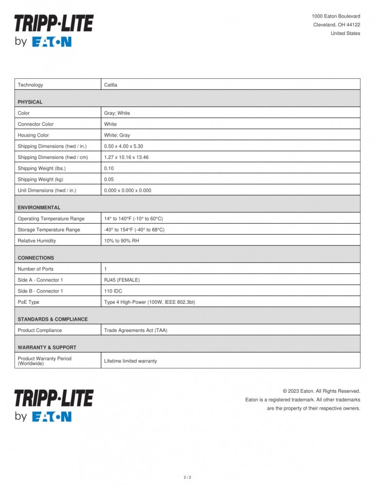 N238-001-WH-6A technical document page 2
