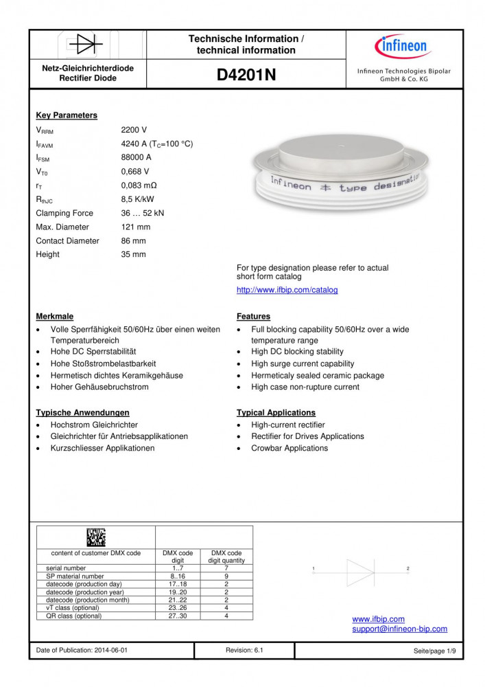 D4201N22T technical document page 1