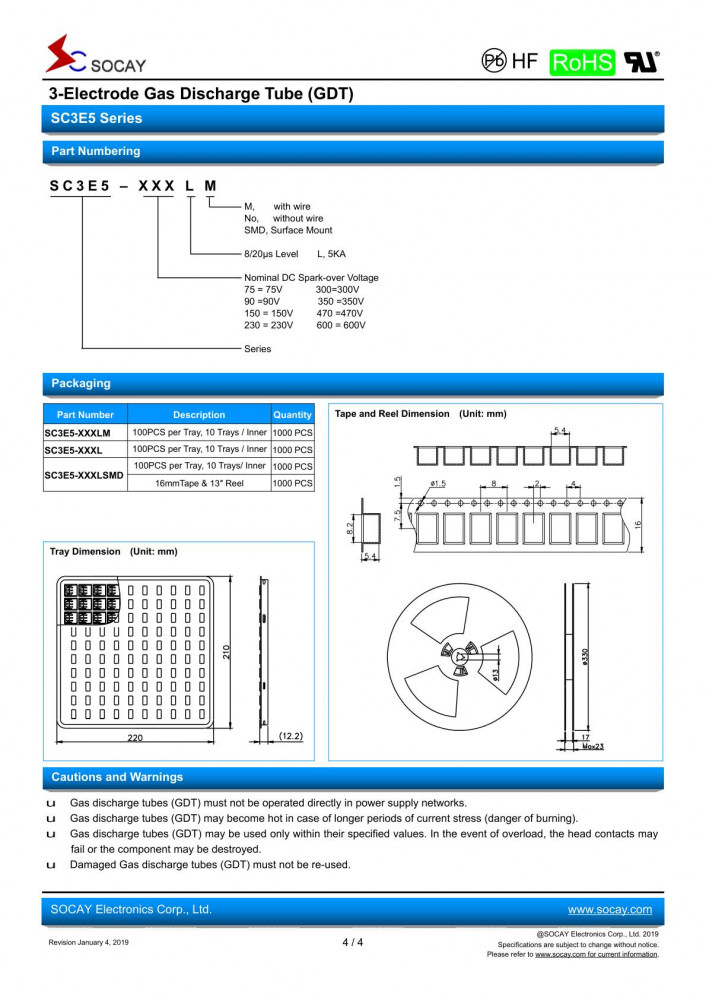 SC3E5 series datasheet page 4
